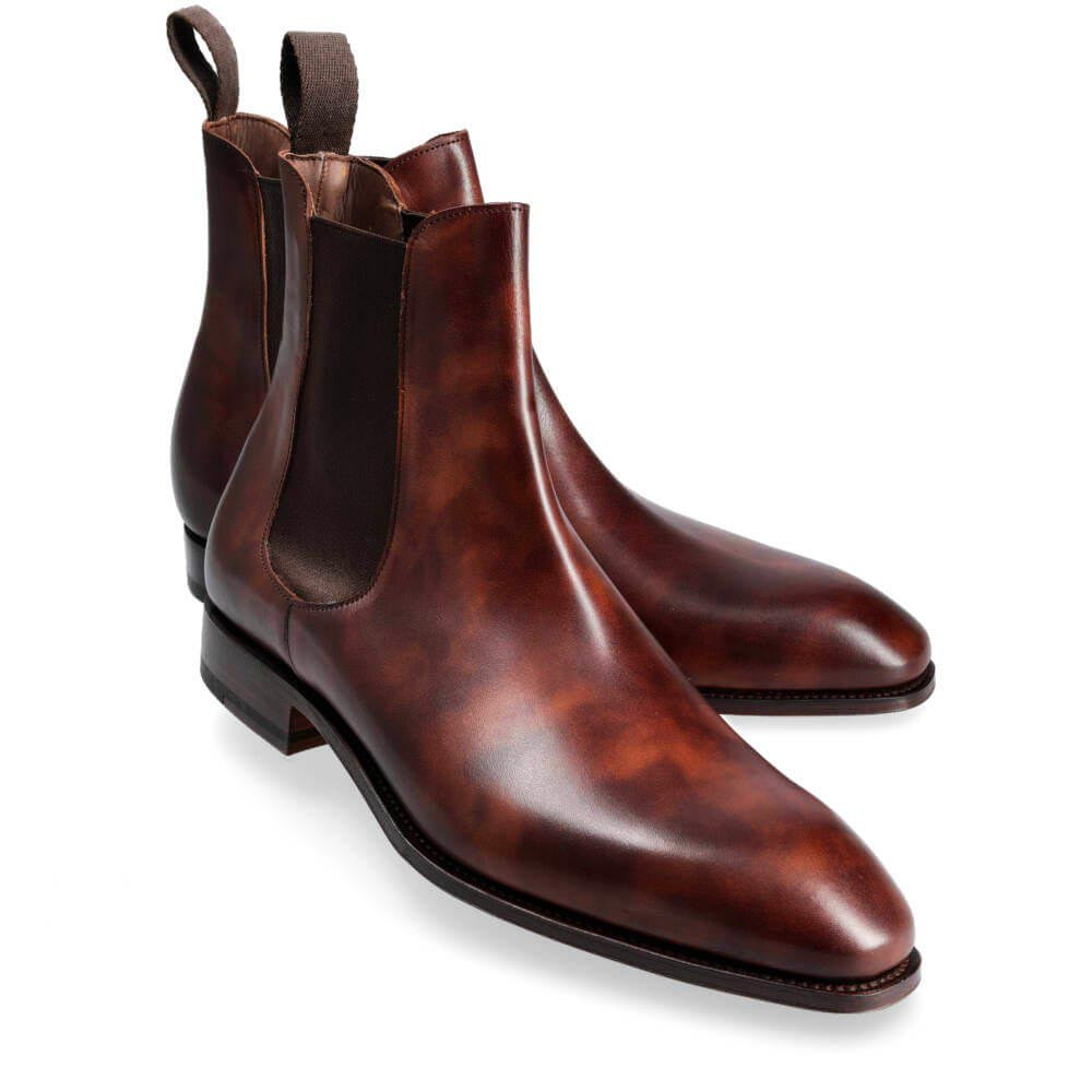 Tan Patina Leather Chelsea Boot for Men | The Royale Peacock ⭐⭐⭐⭐⭐
