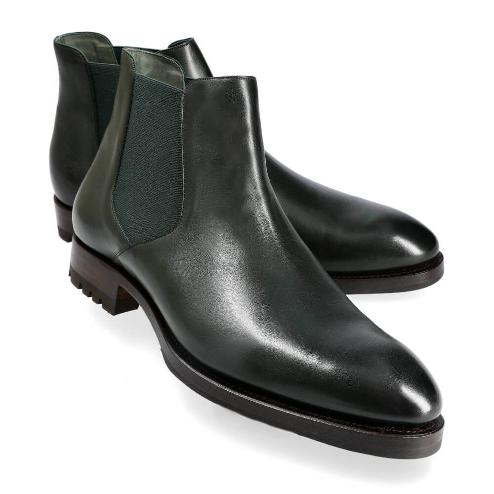 Green Patina Leather Chelsea Boot for Men | The Royale Peacock ⭐⭐⭐⭐⭐