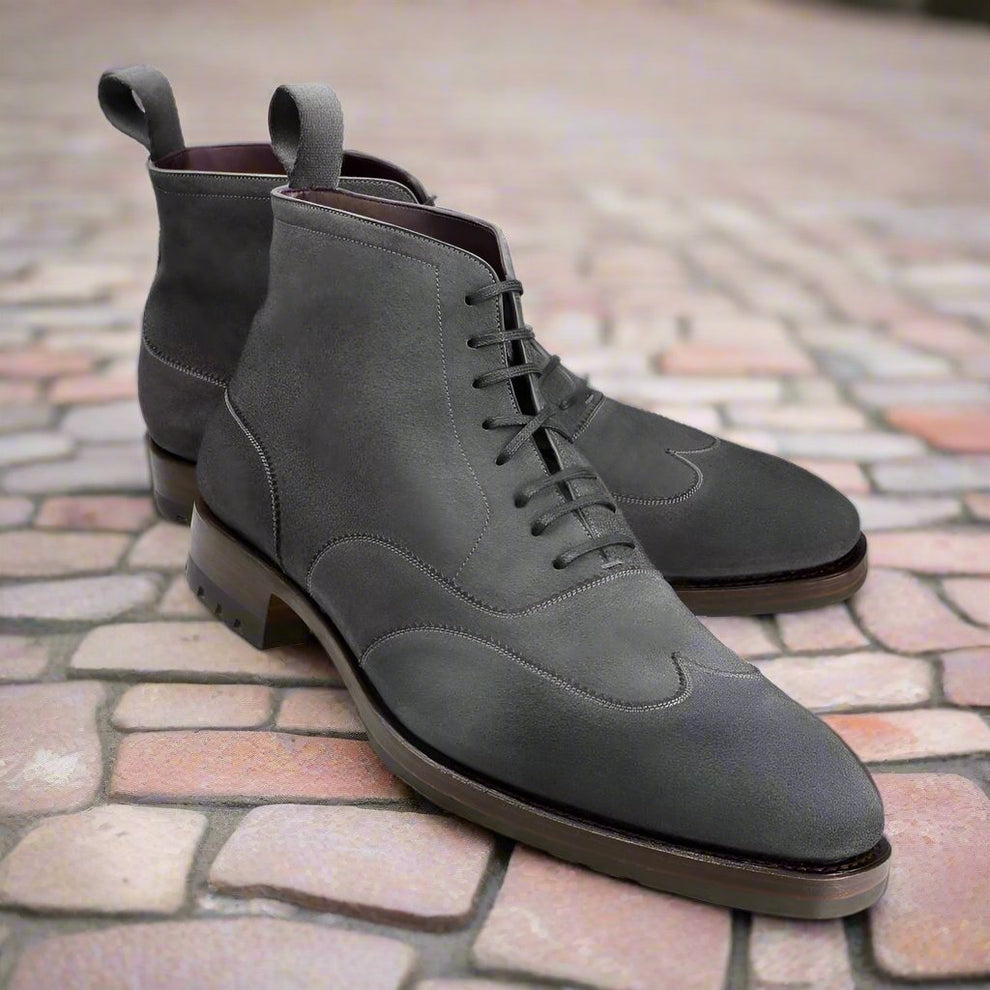 Grey Suede Leather Chukka Boot for Men | The Royale Peacock ⭐⭐⭐⭐⭐